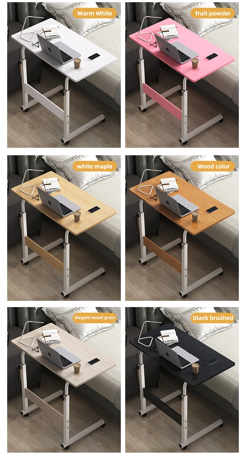 Movable Wooden Simple Modern Mobile Lift Table Adjustable Wheels Height ...