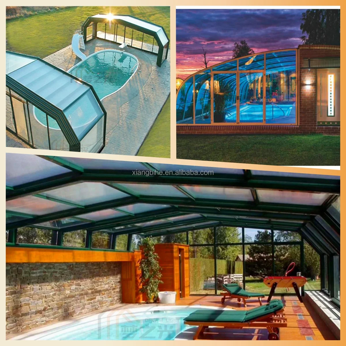 Retractable Mobile Aluminium Sunroom for Swimming Pool Cover