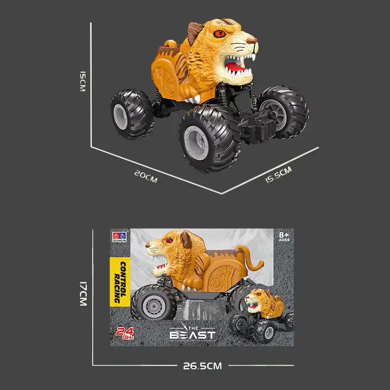 Simulation Lion Tiger Rc Stunt Truck Toys 2.4g Animal Remote Control ...
