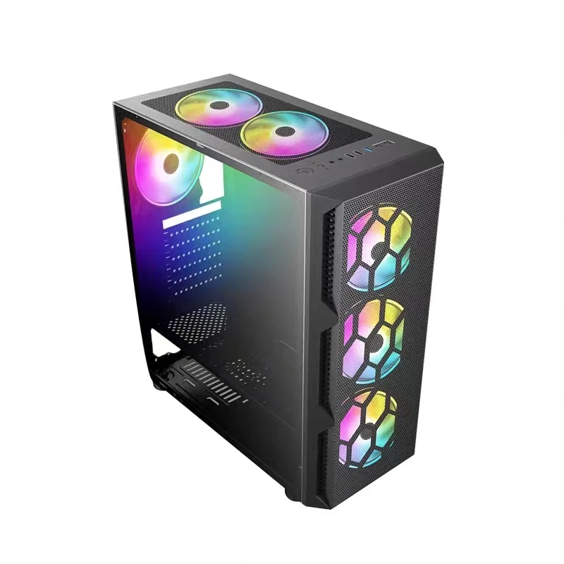 Gaming PC Case ATX/M-ATX/MINI-ITX USB3.0 Mid Tower Transparent Glass ...
