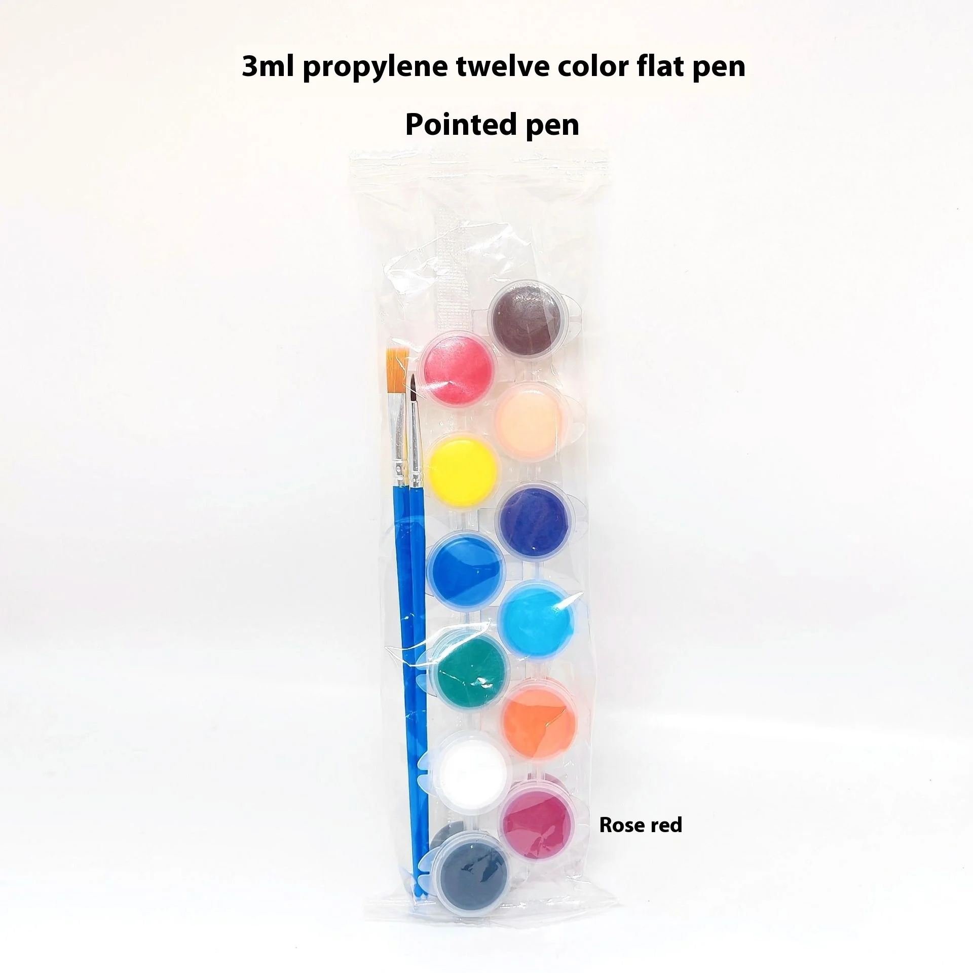 Non-Toxic 12-Color Acrylic Paint Set with 5ml Pigments & 2 Brushes for ...