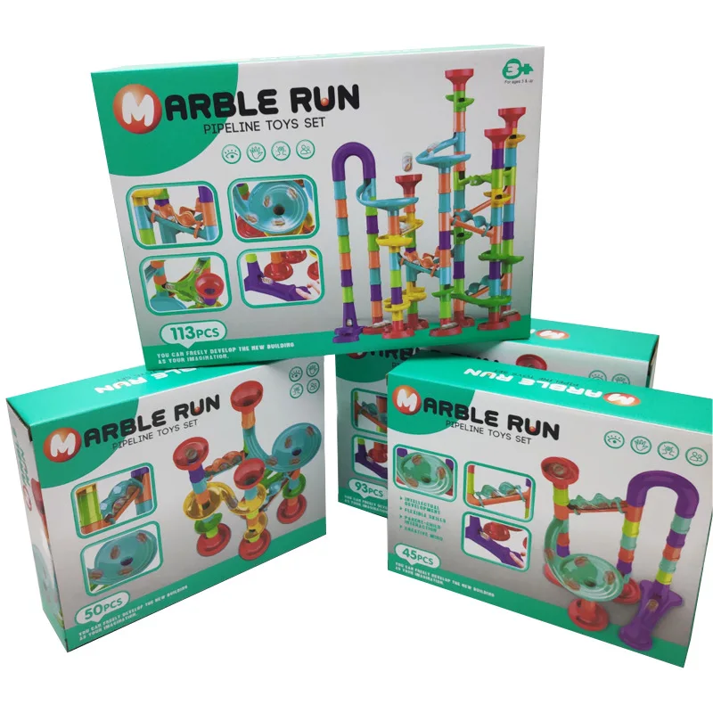 Diy Construction Maze Ball Track Marble Run Toy Set Stem Toy Large ...