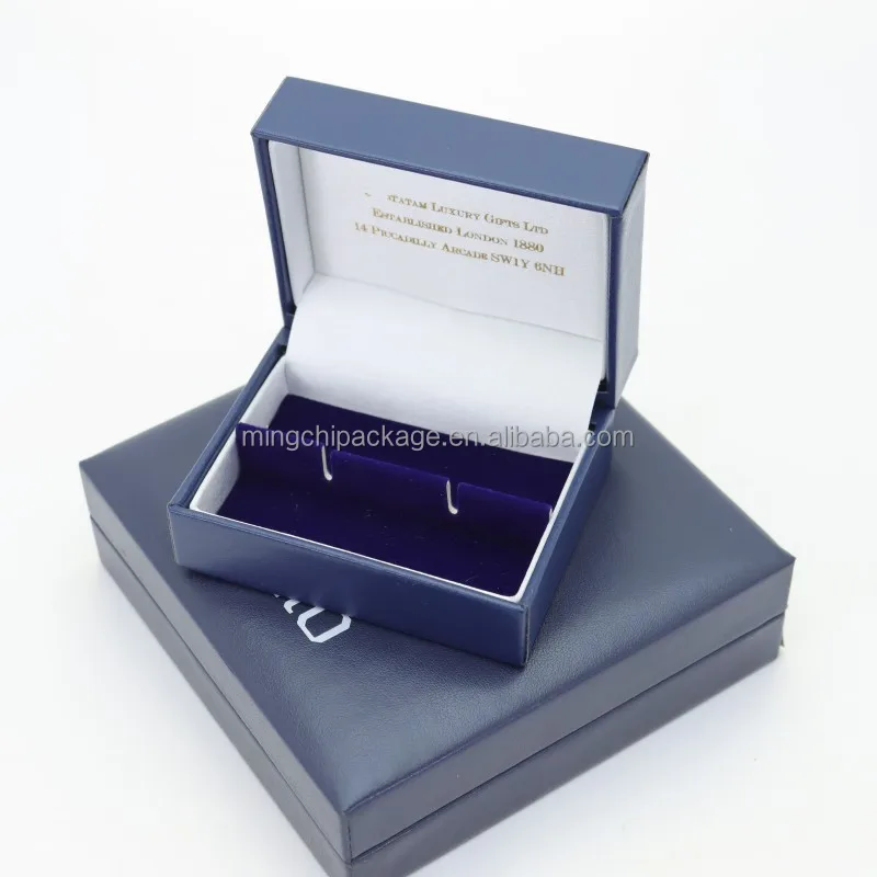 Custom Badge Packaging Box Black Pu Leather Jewelry Packaging Box With ...