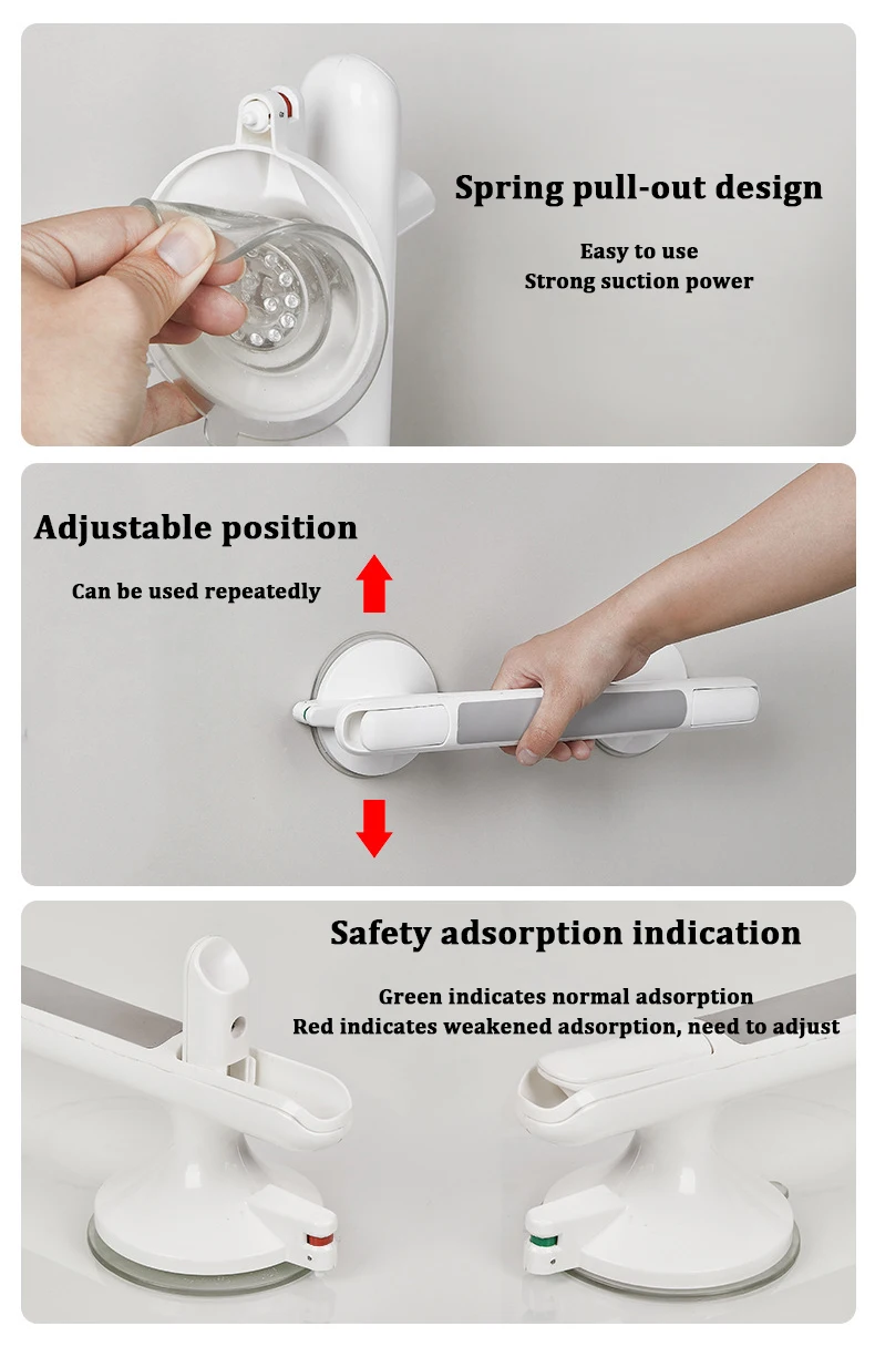 Toilet Handrail Grab Safety Railing Support Bathroom Suction Cup ...