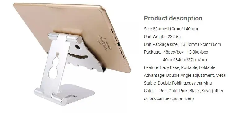 Adjustable Metal Desktop Foldable Tablet Stand Holder Rotatable Phone ...