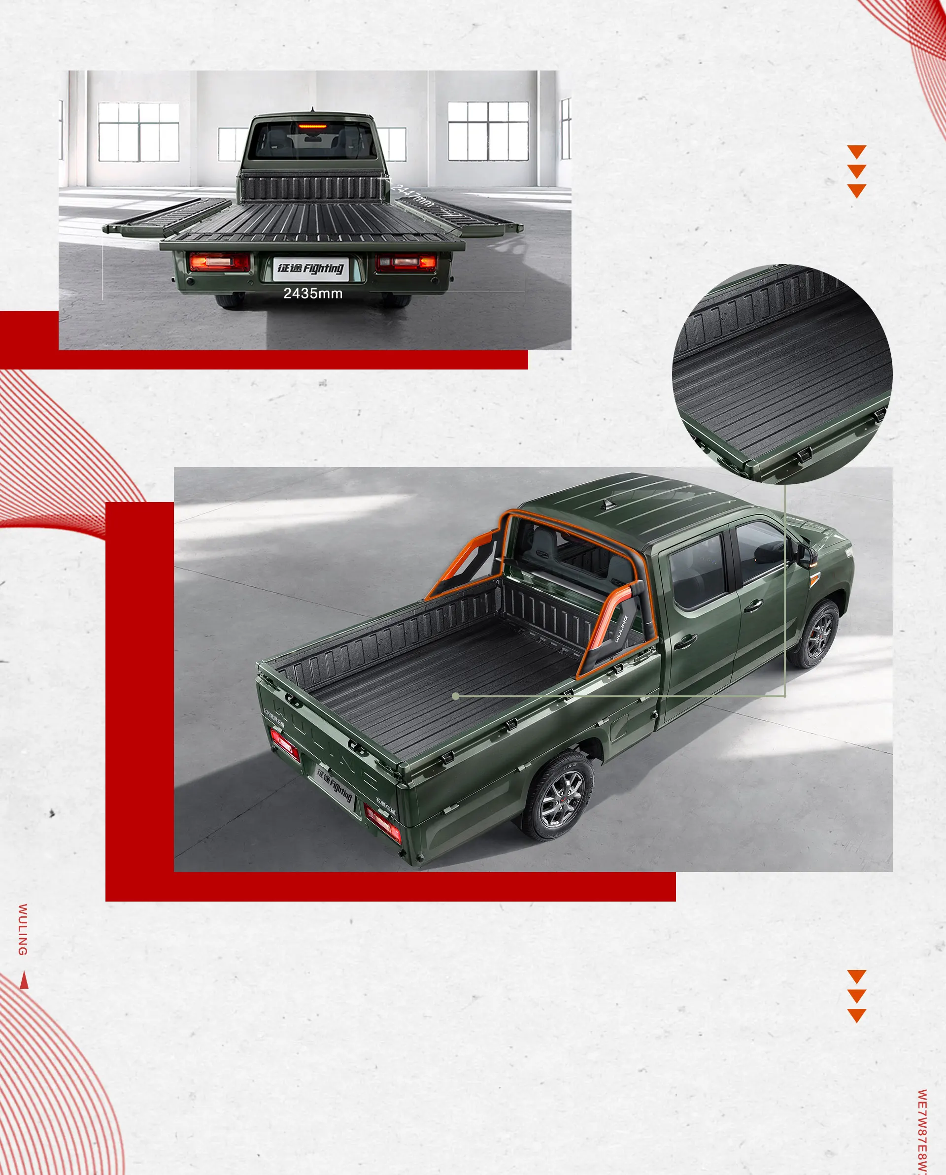 Official Store Wuling Fighting Pikup Van 5 Seaters Commercial Van Large ...