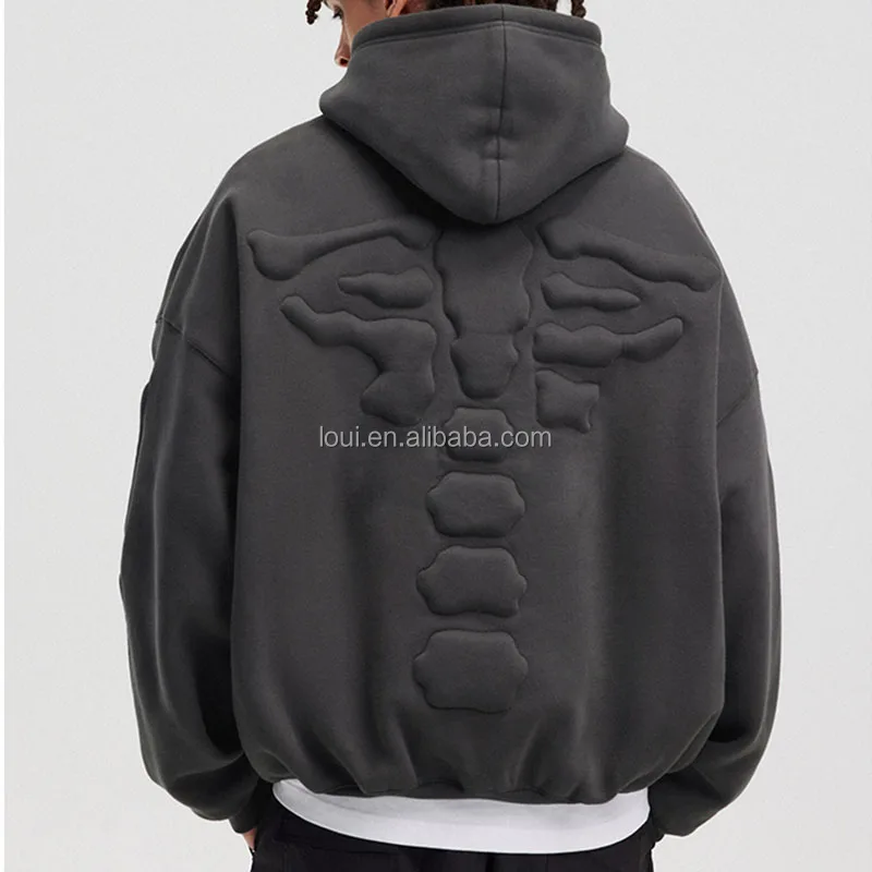 Custom Men's Clothing - 3D Emboss Hoodie Men's 500 Gsm