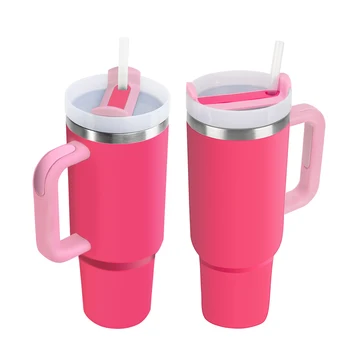 40oz Hot Pink Cup Tumbler Stainless Steel Vacuum Insulated Mug With ...