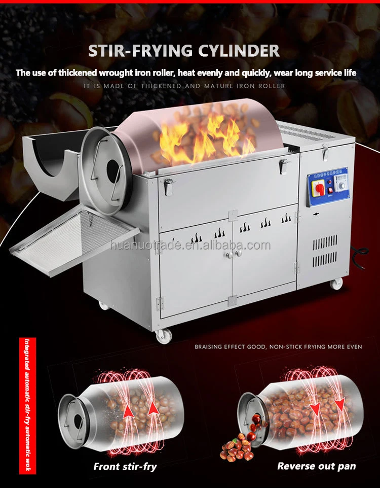 Automatic Nuts Roaster Drum 50KG/H - Efficient Roasting