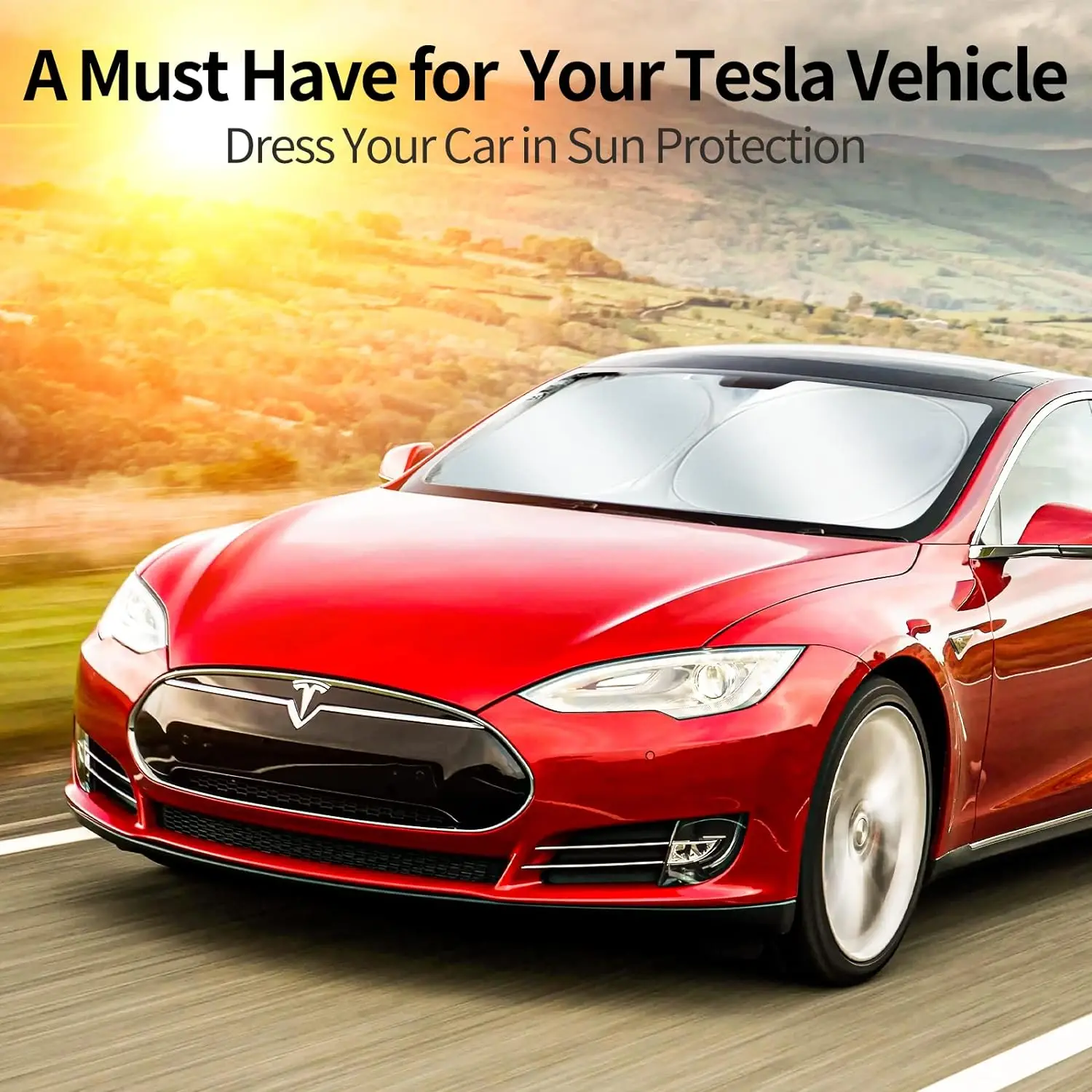 Upgraded Sunshade For Tesla Model 3/y Windshield,Improved Uv Protection ...