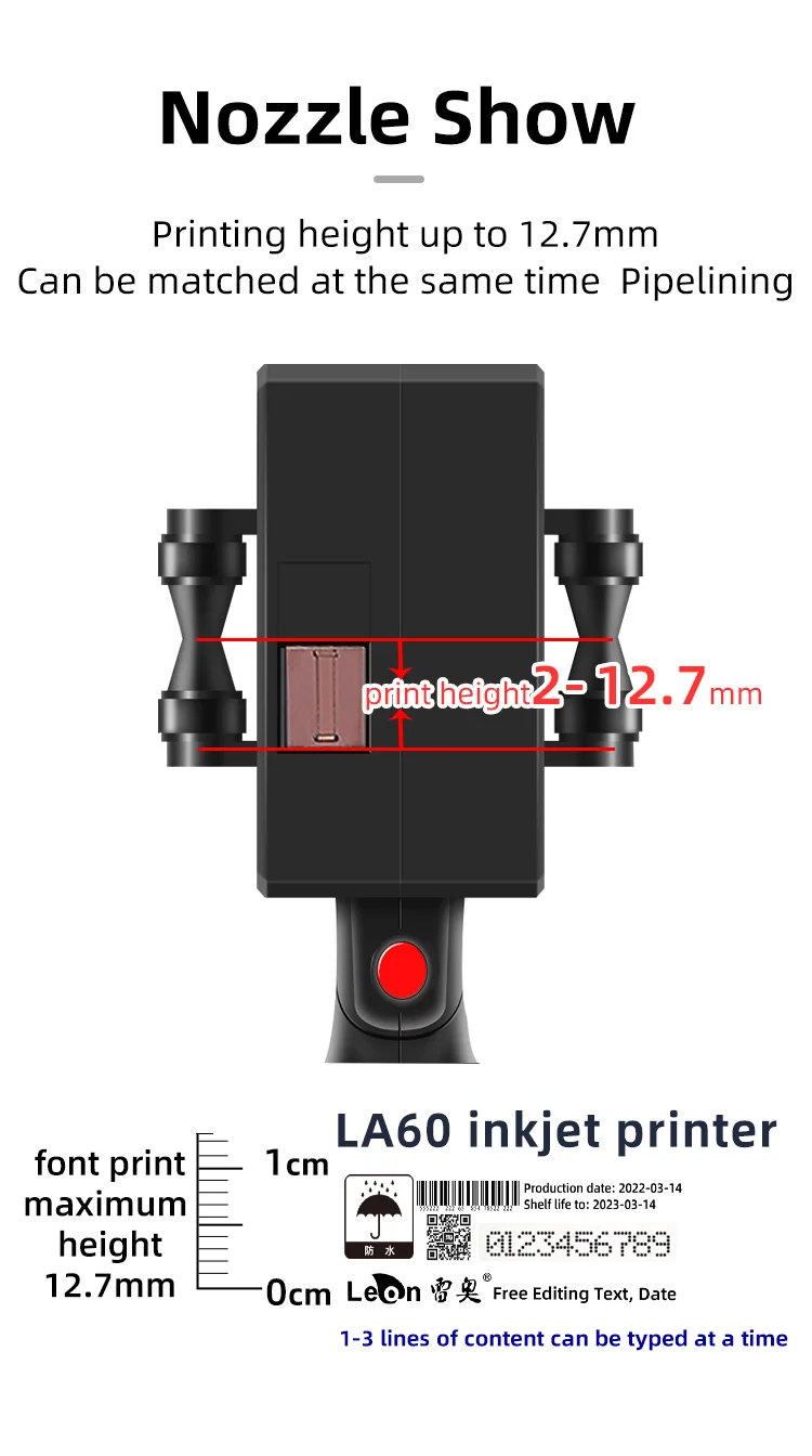 La60 Supporting Handheld Inkjet Printers In Multiple Languages 12.7mm ...