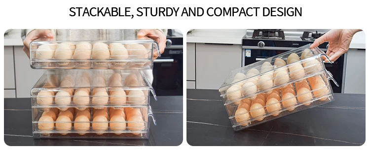 Kitchen Pantry Plastic Fridge Organizer Container Holder Stackable ...