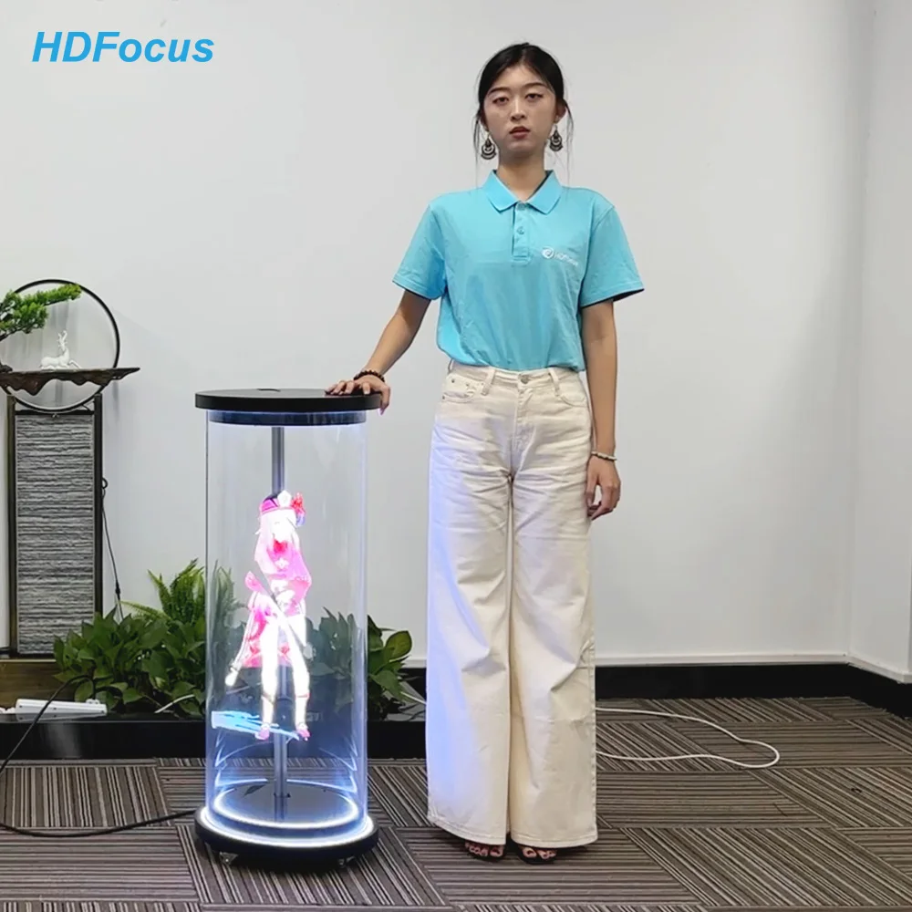 Mini 3D Holographic Projector Fan Splicing Cylindrical Hologram Fan ...