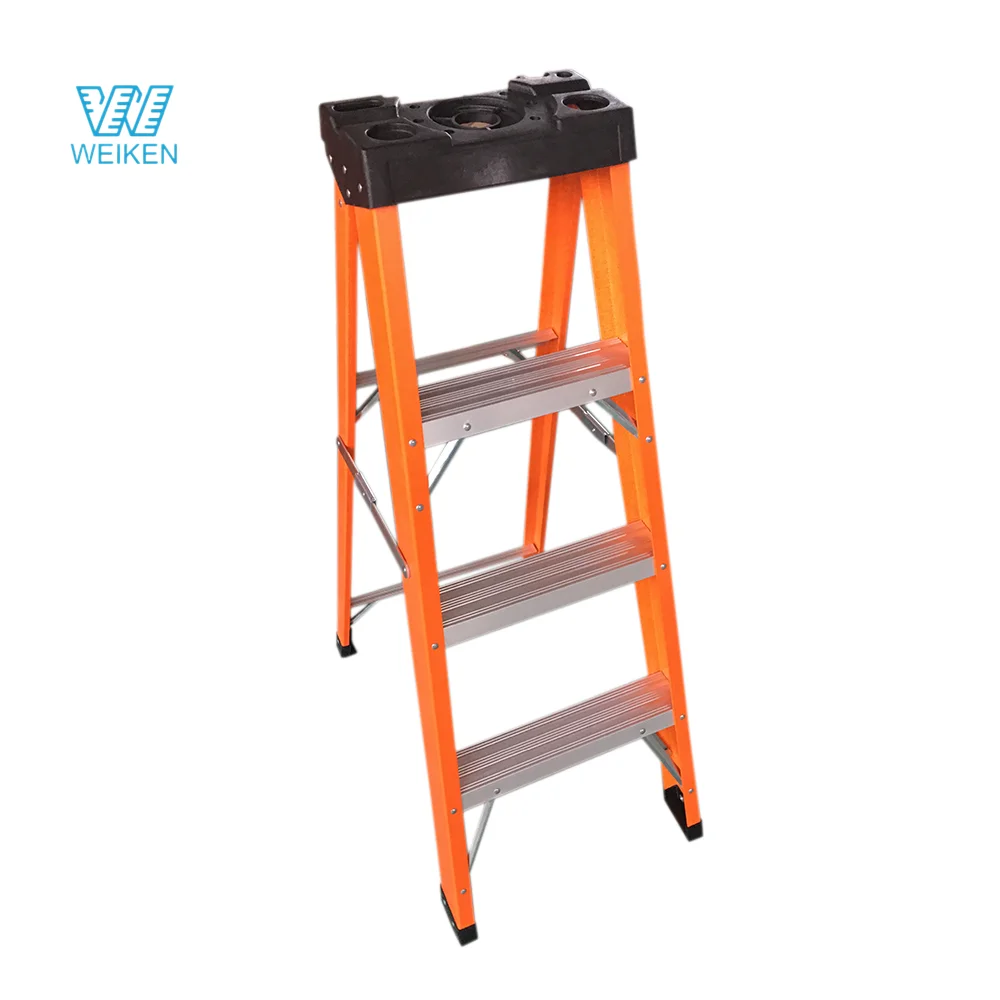 FRP Insulated Folding Step Ladder with Tool Tray Fiberglass A-Frame ...