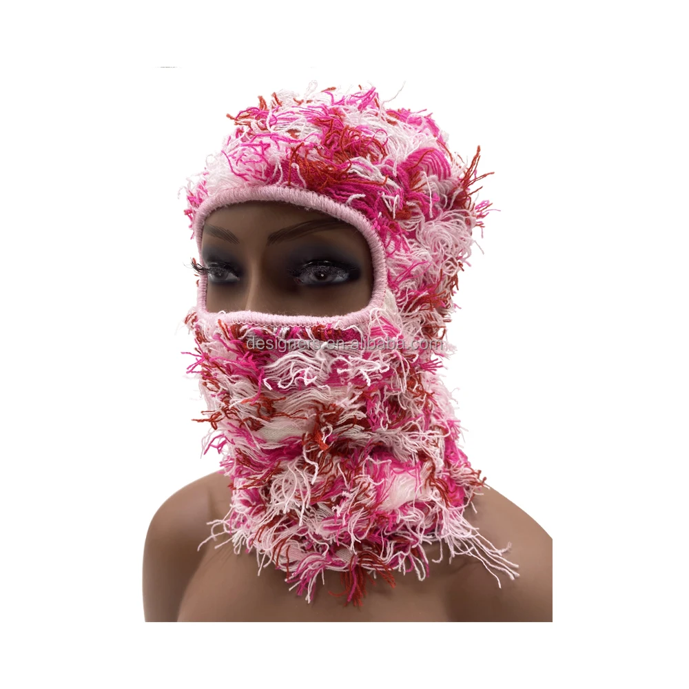 Customized Logo Tag Full Face Cover - Pink Camo Ski Mask