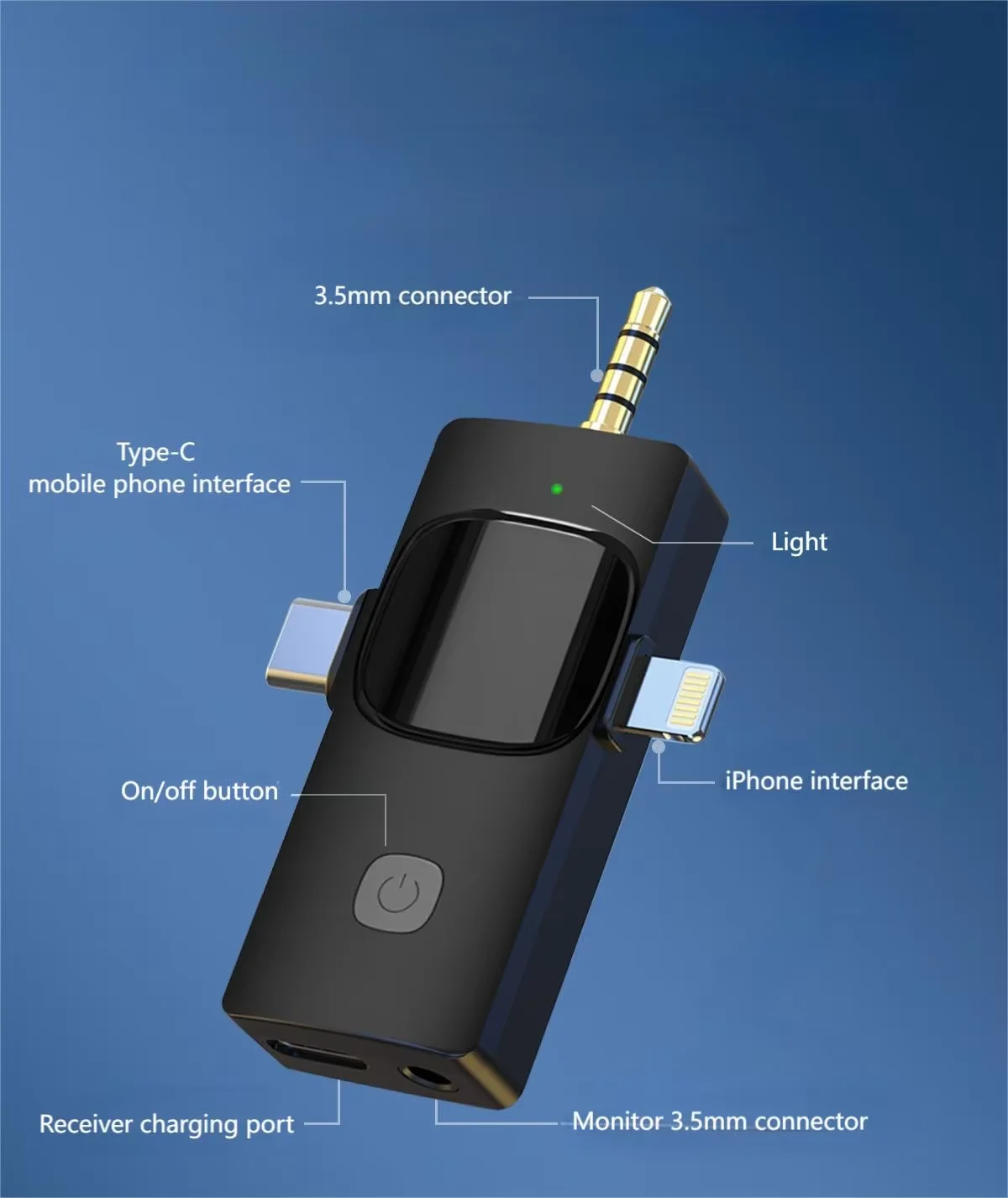 K15 Wireless Mic - 3 in 1 Lavalier Microphone for Outdoor