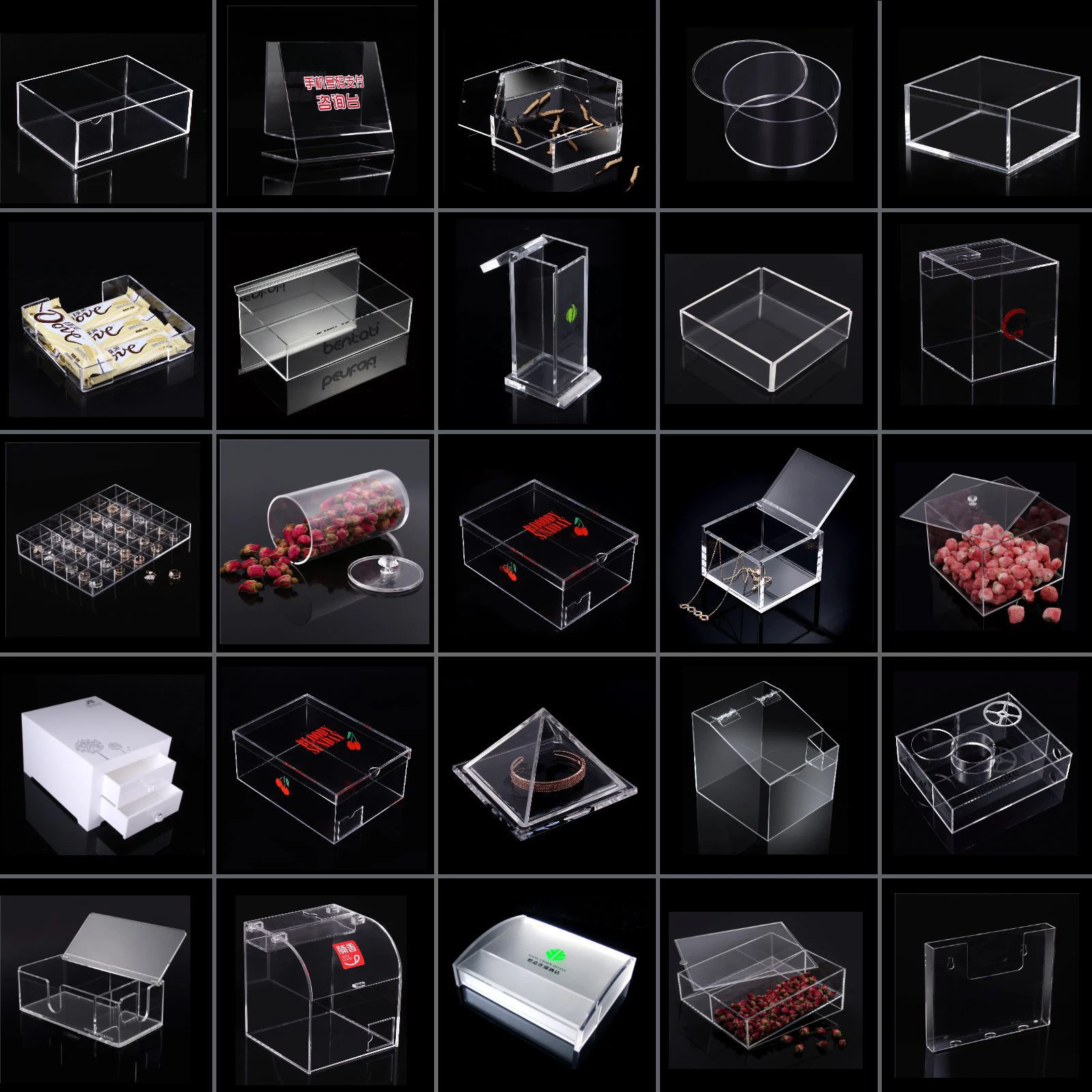 Clear Acrylic Boxes with lid Transparent tool Box Case for Handicrafts ...