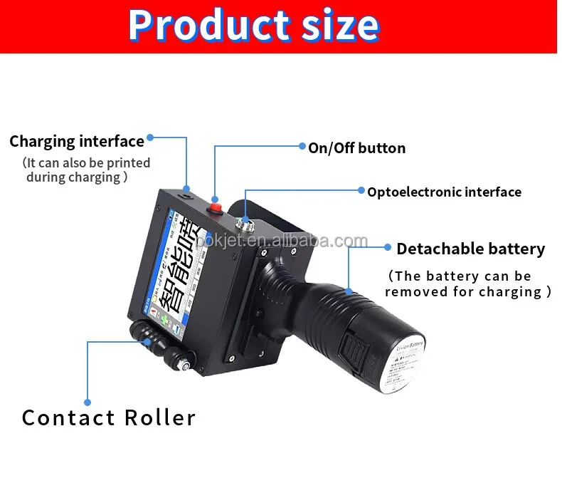 50.8mm Hand Held Inkjet Printer Box Carton Packaging Inkjet Printer 5cm ...