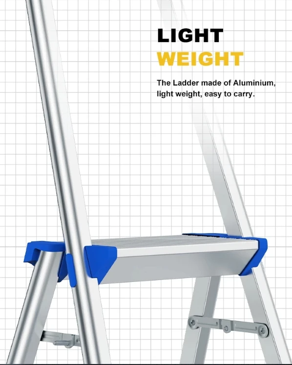 High Quality Aluminium Step Ladder With Long Handrail Foldable Non-slip ...