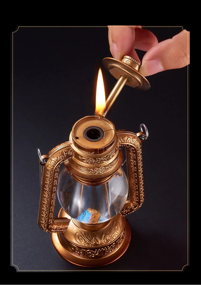 Retro Barn Lantern Old-fashioned Crafts Oil Lamp Shape Lighter Usb ...