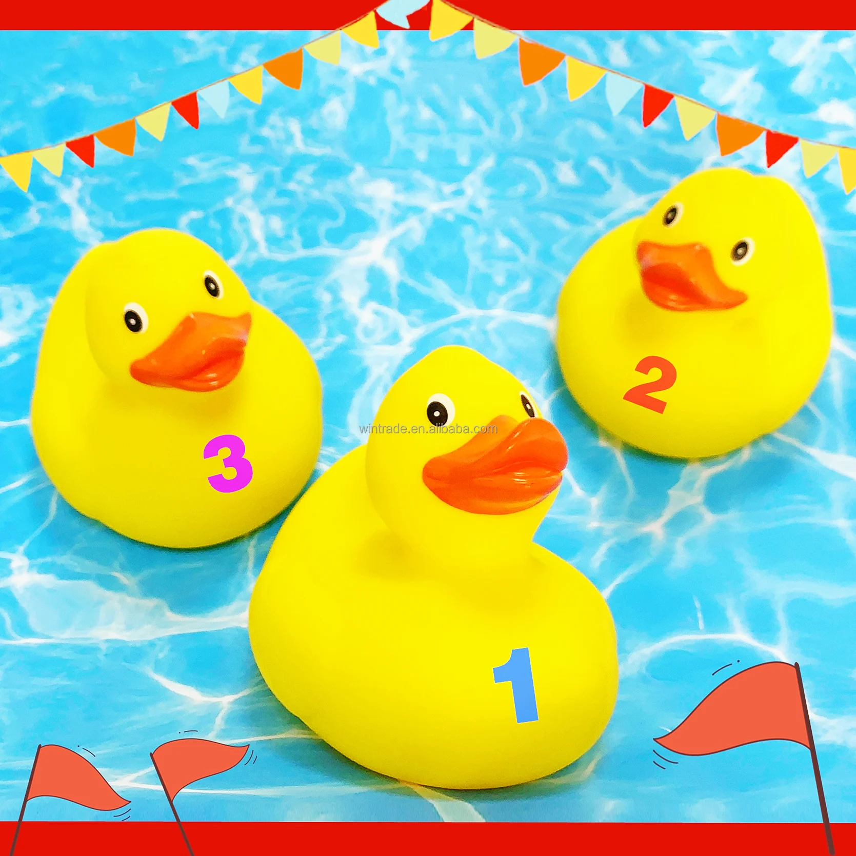 Weighted Rubber Duck Numbered Race Plastic Floating Yellow Ducks Logo ...