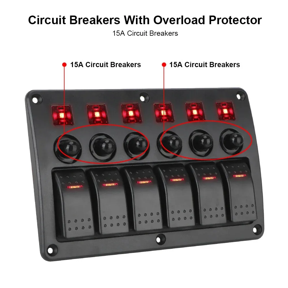 8-gang Waterproof Automotive Rocker Switch Panel 12v/24v Oem