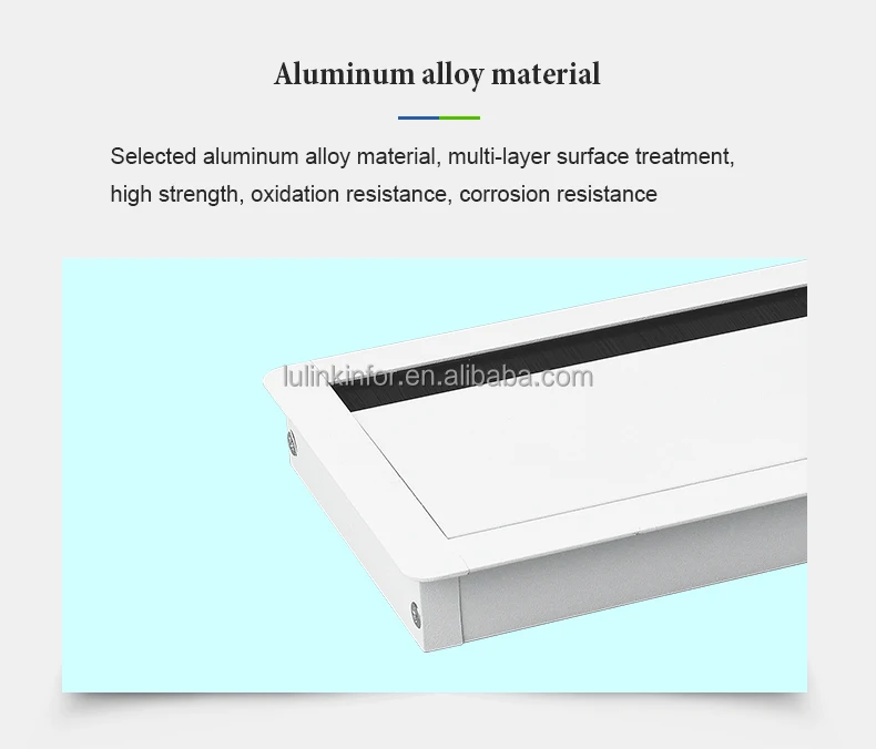 Desk Grommet Metal Rectangle Desk Cord Cable Hole Cover Grommet With ...
