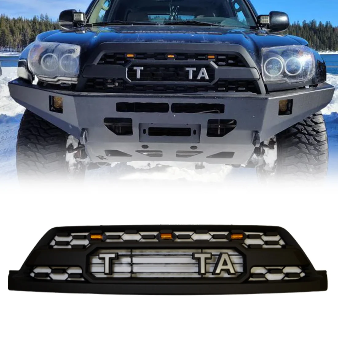 Car Grills For Toyota 4runner 2003-2005 Front Upper Grille With Led ...
