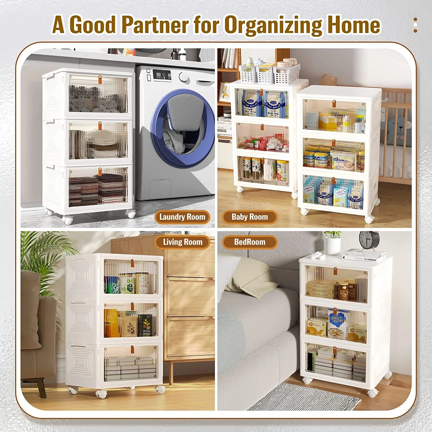 Plastic Storage Bins Organizer Stackable Bins With Lids For Storage ...