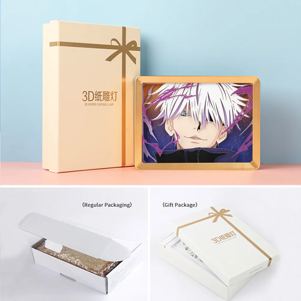Jujutsu Kaisen Figure Set Gojo Satoru Figure Anime Paper Cut Light Box ...