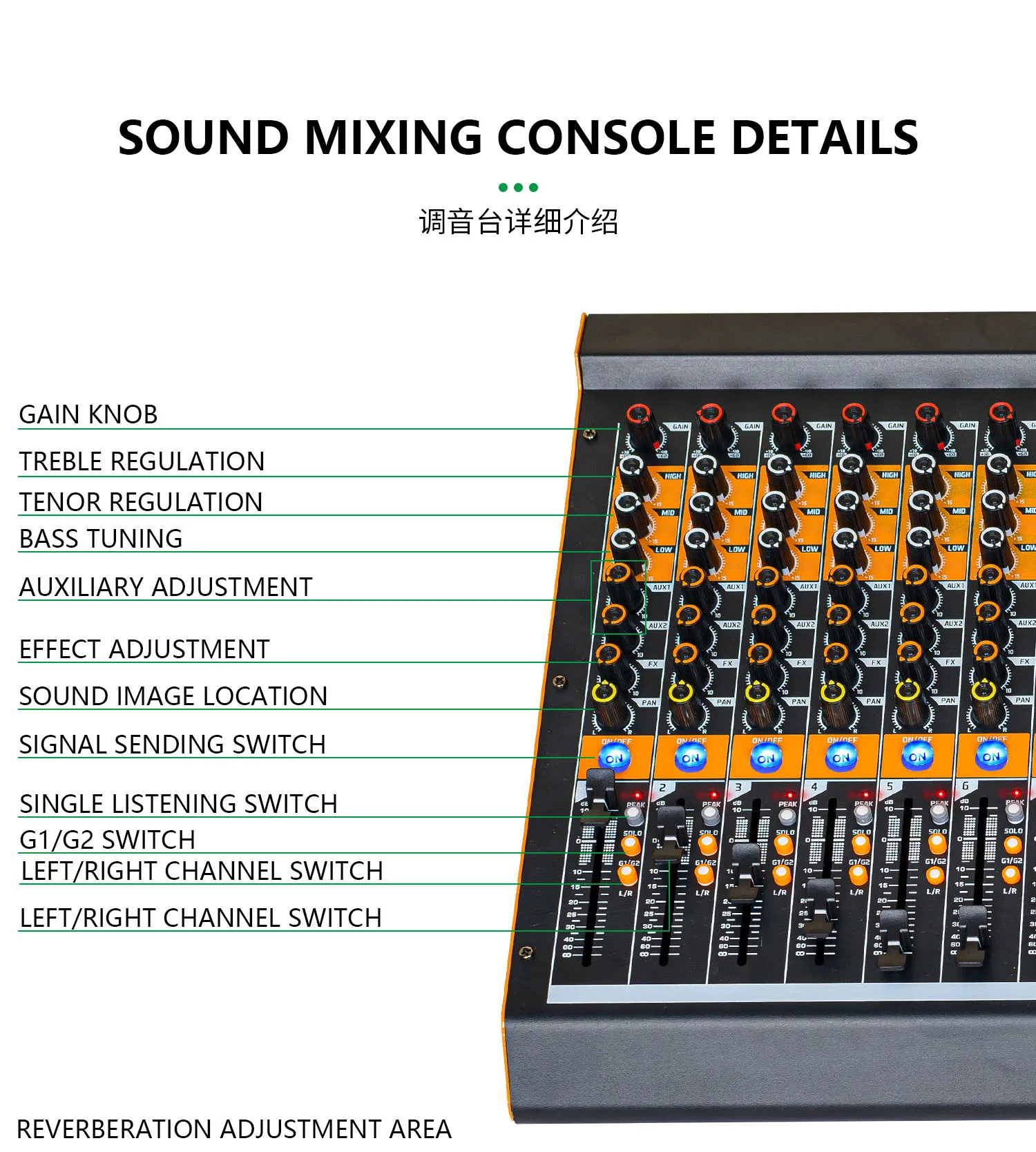 GAX-MV24 Professional Mixing Console - Clear Sound & 99 DSP