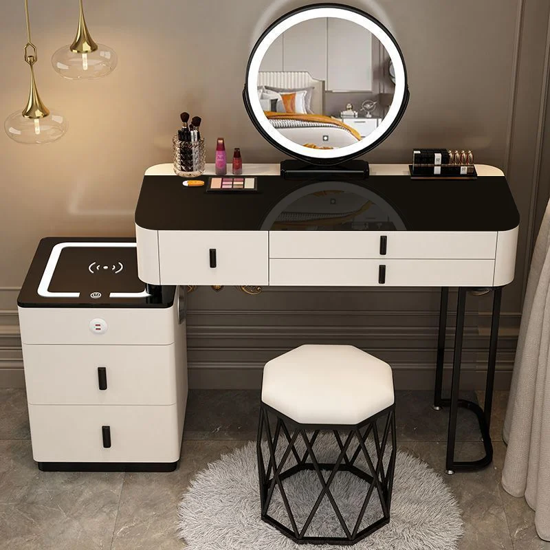 NOVA Smart Makeup Vanity Table - Luxury White Gold Dressing Desk