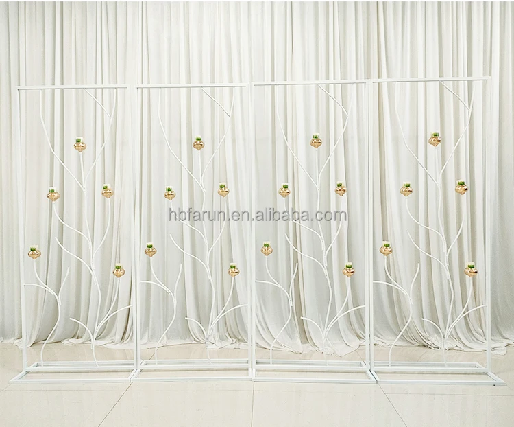 Elegant Wedding Stage Backdrop Stand Outdoor Party Gold Metal Candle ...