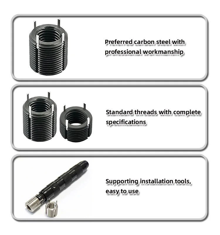 Carbon Steel Heavy Duty Four Key Locking Wire Thread Insert For Metal ...