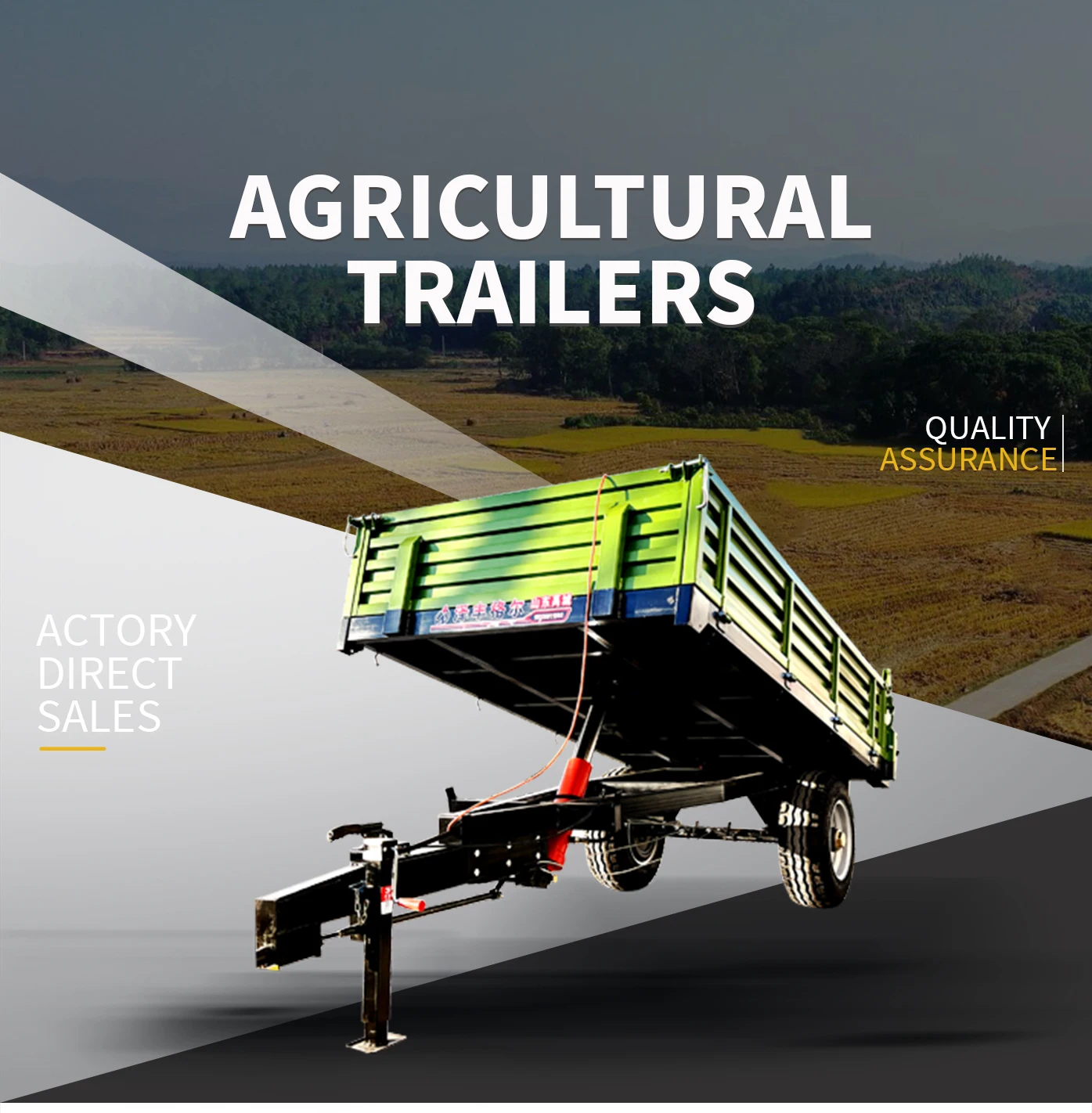 New Style 3ton Tractor-Trailed European Style Dump Farm Tractor Trailer ...