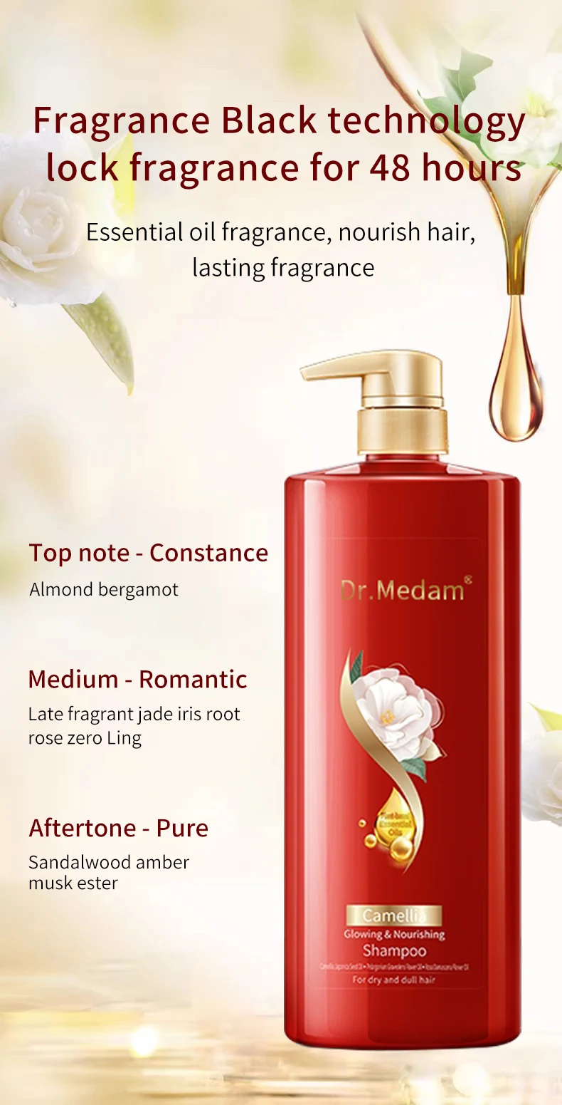 Natural Camellia Flower Hair Shampoo,Anti Hair Loss,Oil Control Fluffy ...