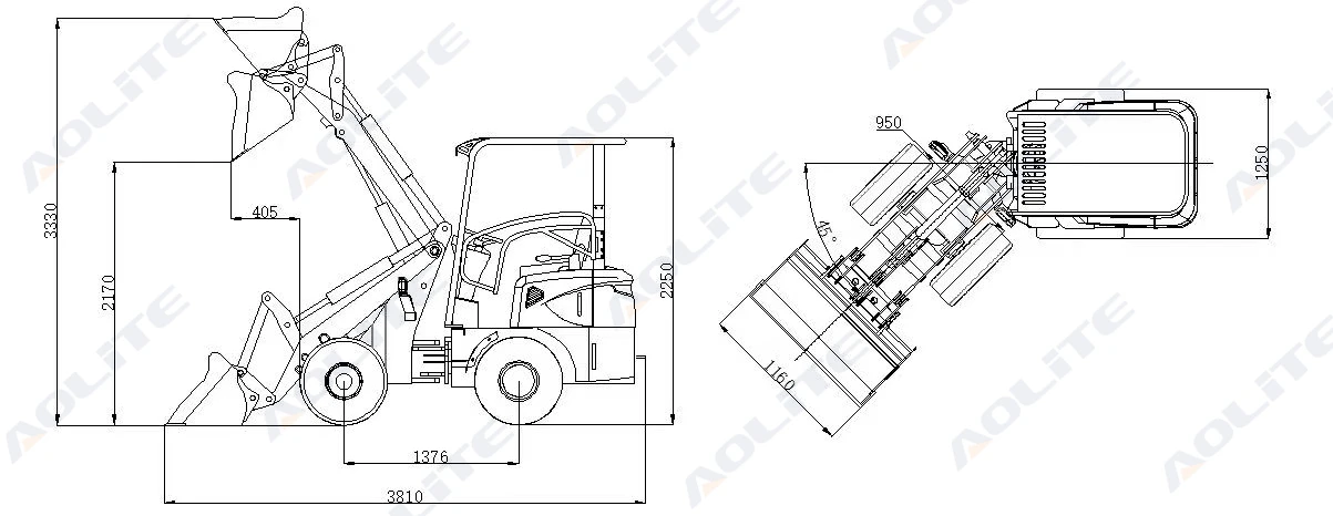 AOLITE E606 Electric Mini Wheel Loader - 650kg Capacity