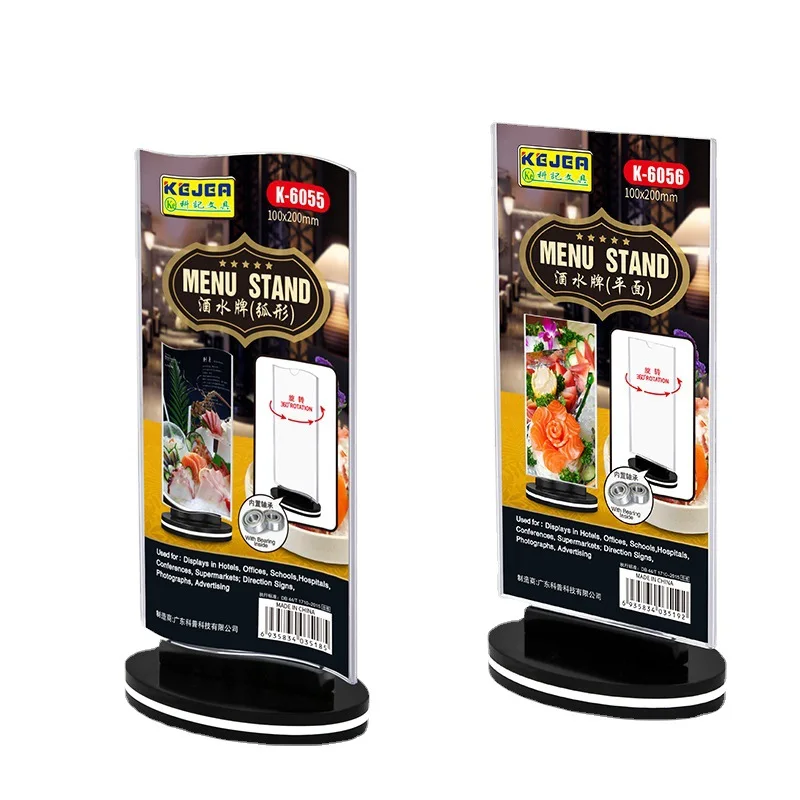 Sign Holder Table Clear Stand up Rotating Table Menu Stand ...