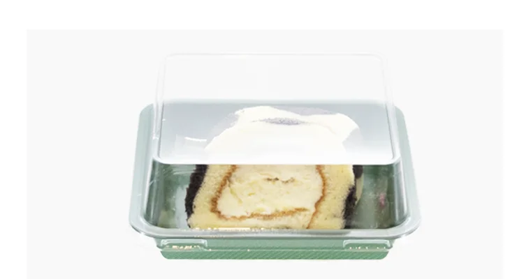 Rpet Large Rectangle Recyclable Food Grade Plastic Cake Box Bread Food Container Take Away Clear ...