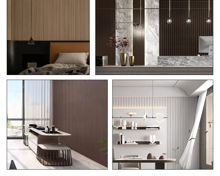 Chinese Factory PVC Fluted Board Wood Grain Wall Cladding Interior WPC ...