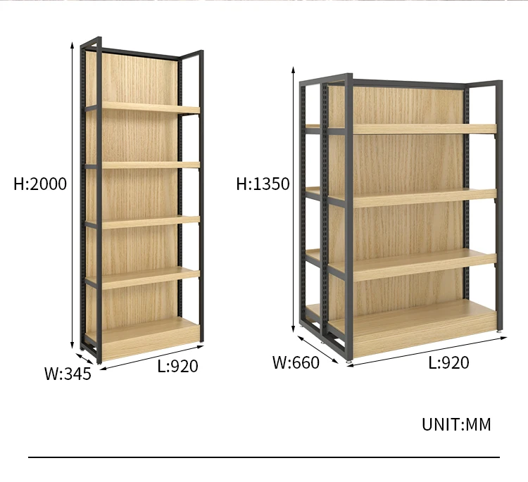 Factory Supplier Steel-wood Supermarket Shelves Multi-faceted Storage ...