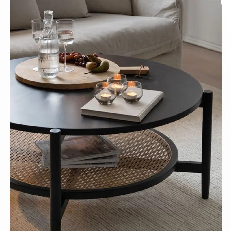 Dreamhause Japanese Solid Wood Round Coffee Table