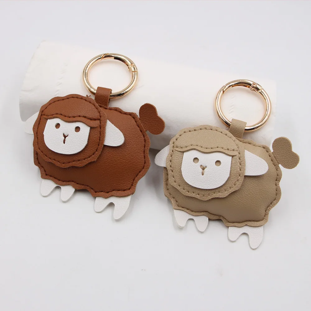 2026 Faux Leather Keychain Leather Charms Sheep Keychains Animal PU ...