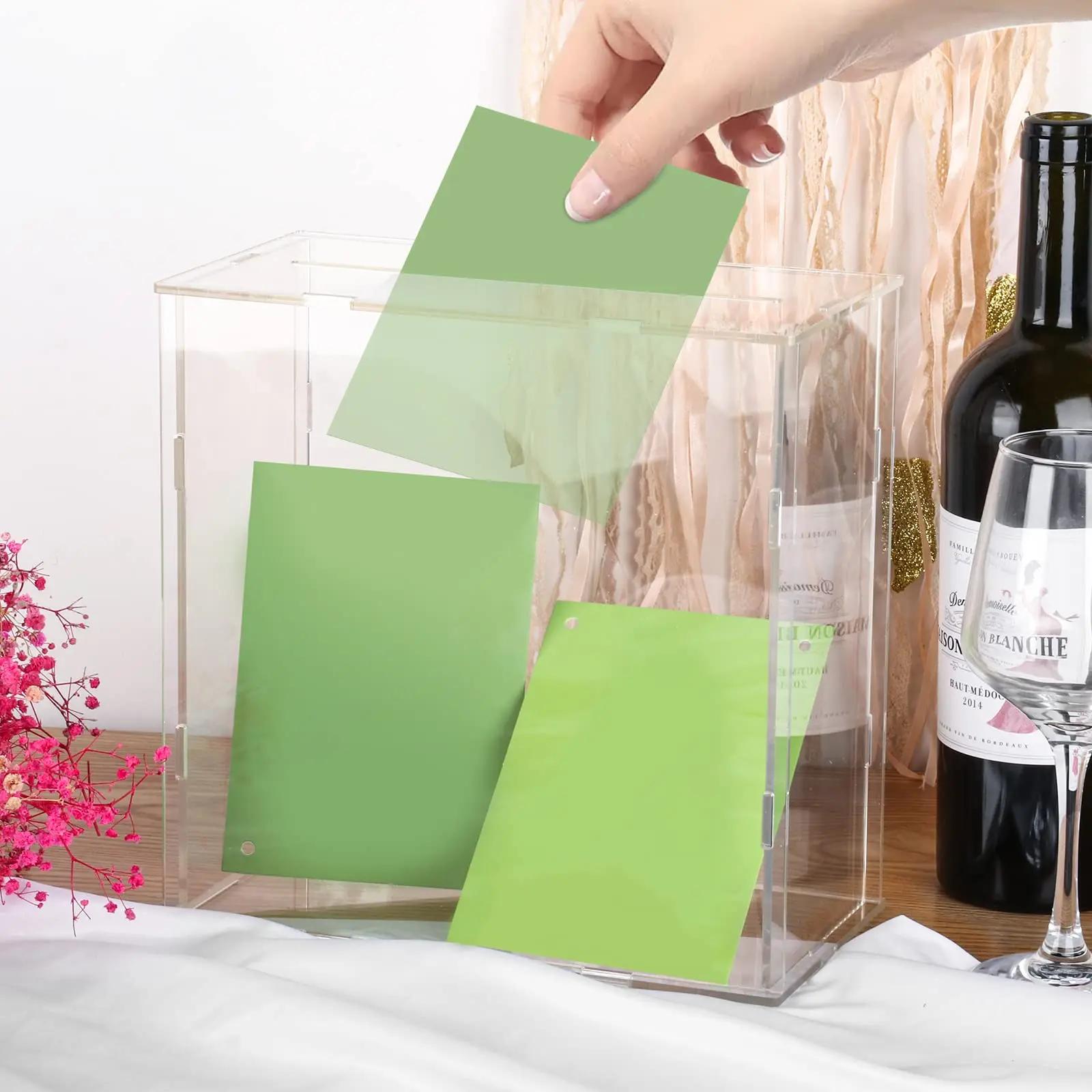 Acrylic Wedding Card Box Money Post Gift Holder Clear Card Box Large ...