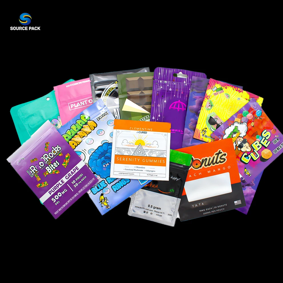 Smell Proof 3.5g Bag Stand Up Pouch Ziplock Edible Food Packaging ...