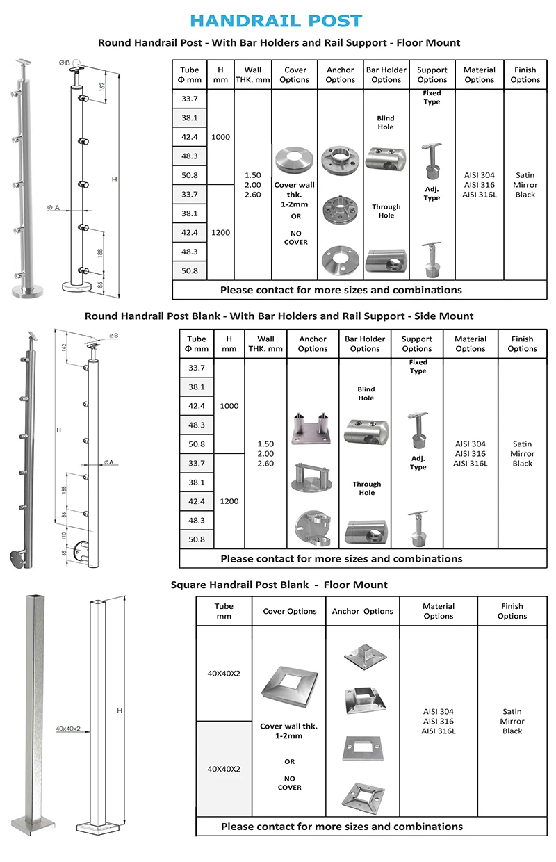 German Craft Casting Stainless Steel Stair Handrail Glass Clamp Square ...