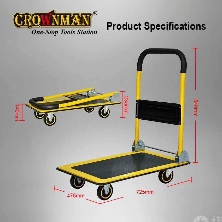 CROWNMAN Hand Tools Foldable Platform Truck - 150kgs/300kgs Capacity