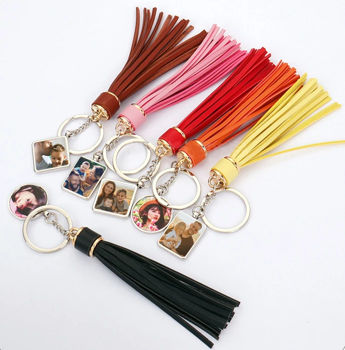 Custom Sublimation Blank Leather Keychains With Tassel - Buy ...
