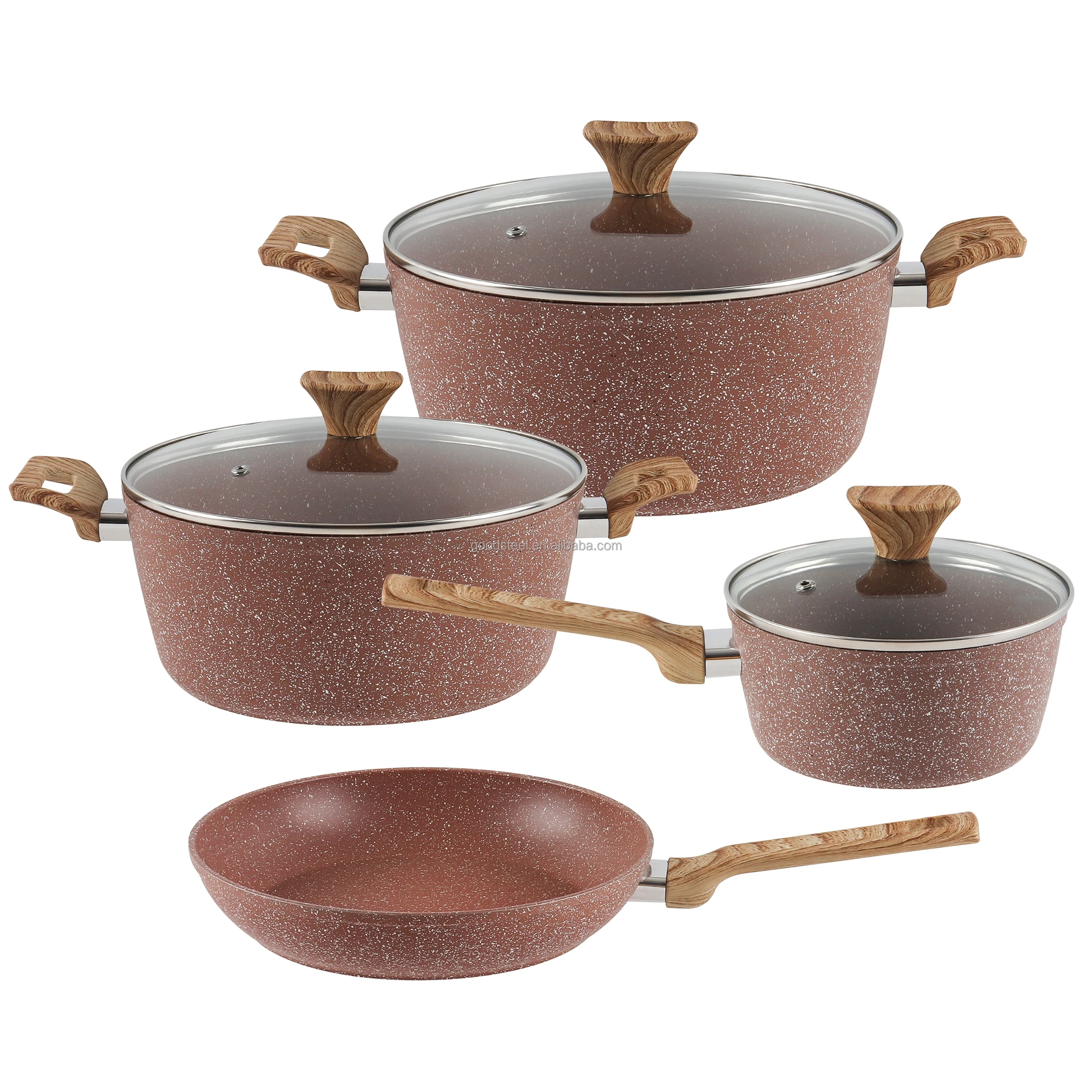 Esthetic designs cheap granite cookware set feat Alibaba.com