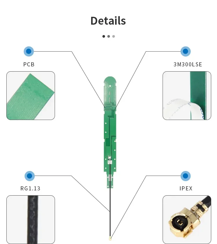 Internal 4g Ufl Antenna Ipex Connector 1.13 Cable Built-in Fpc Antenna ...